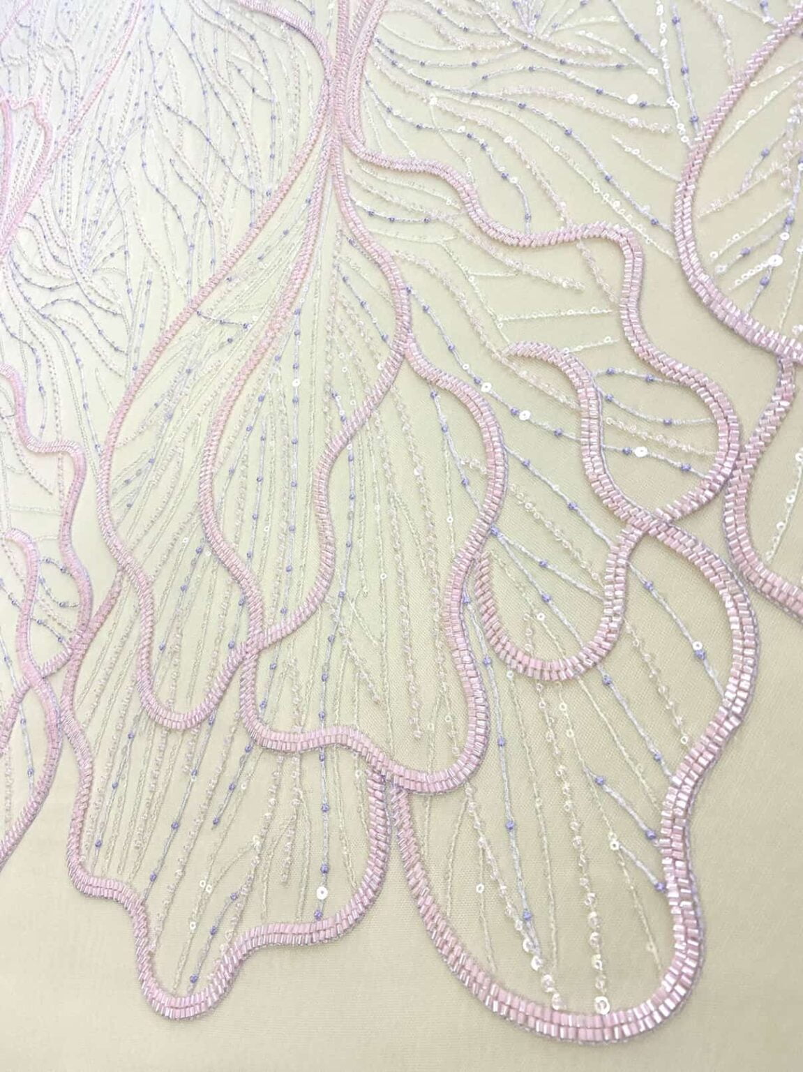 2METERS (LILAC) BETTA EXQUISITE HEAVY BEADED LACE