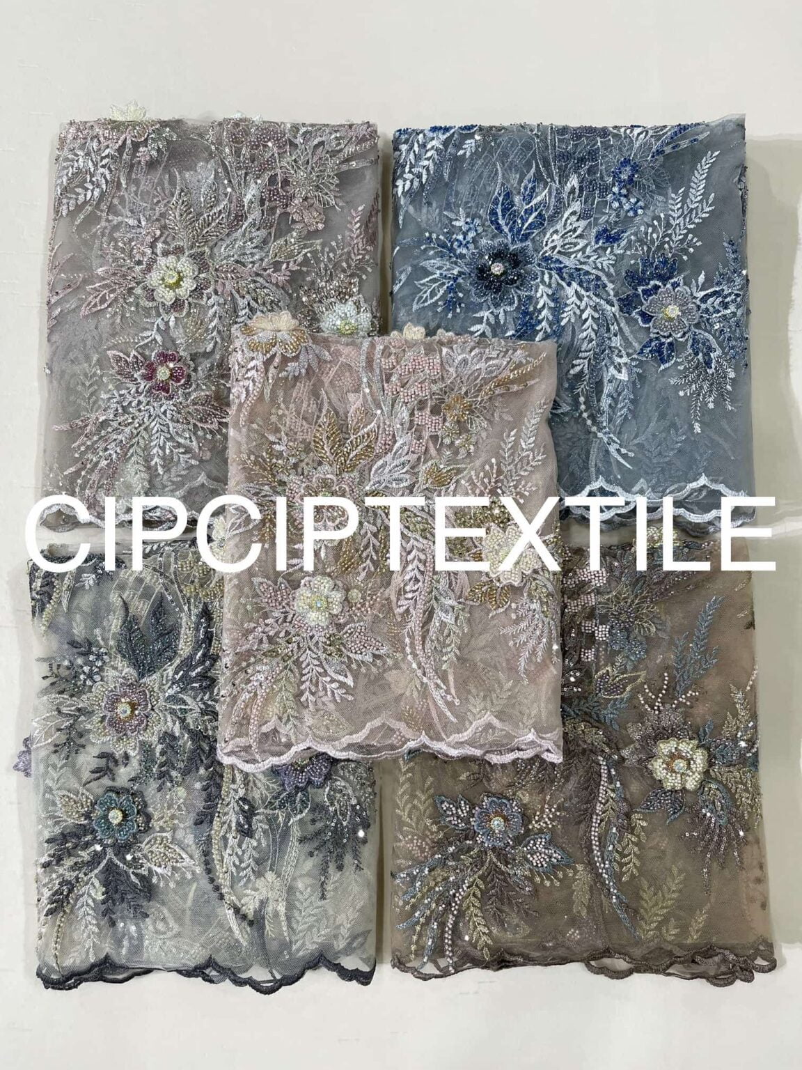 (PRUSSIAN BLUE) CLARITA APPLIQUÉ FULLY BEADED LACE