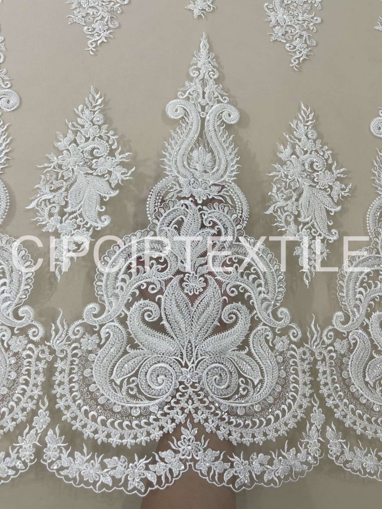 NEW (OFF WHITE) DELTA HEAVY BEADED SEQUIN LACE