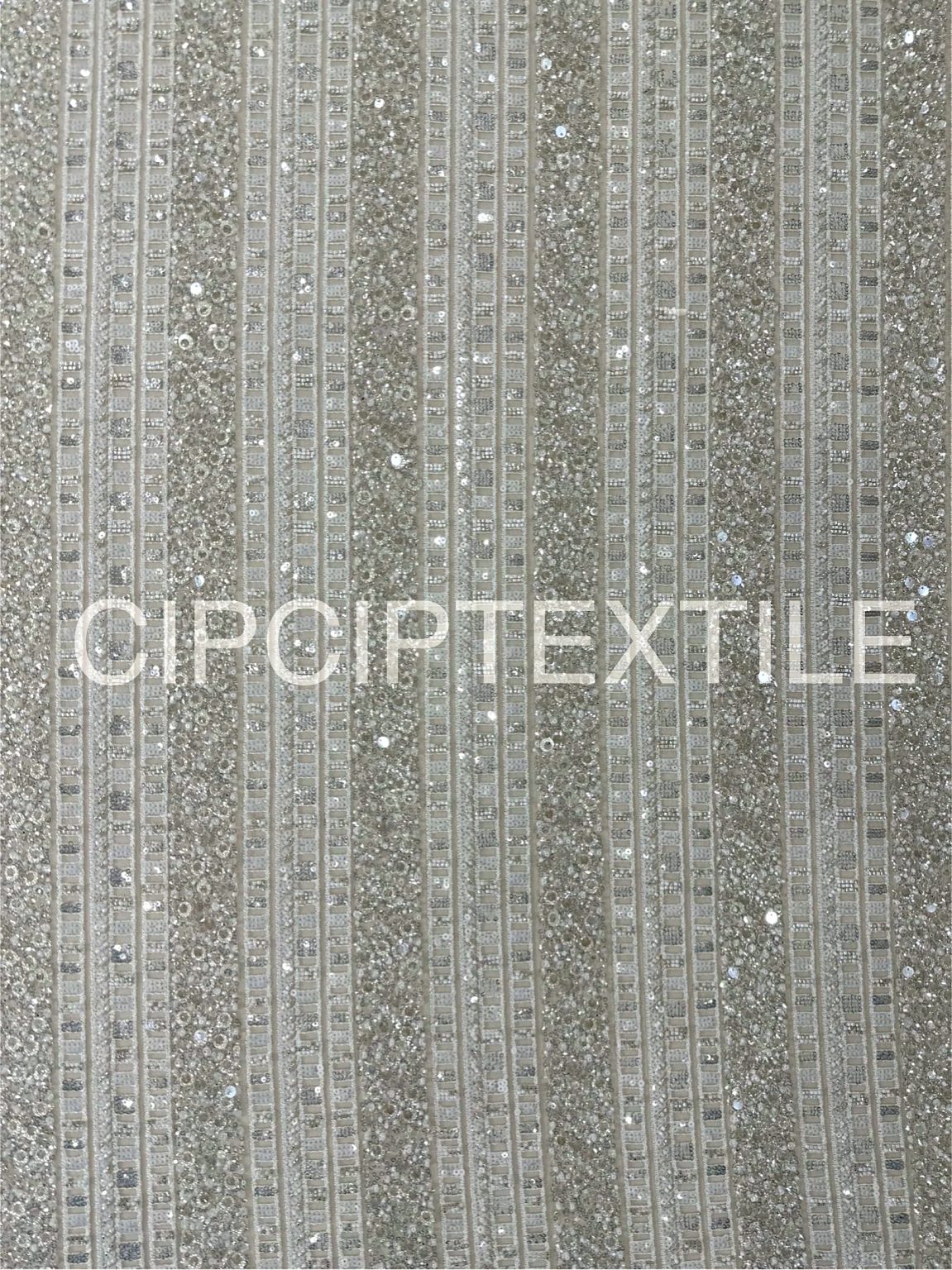 NEW (OFF WHITE) ZANDER EXQUISITE CRYSTAL BEADED LACE