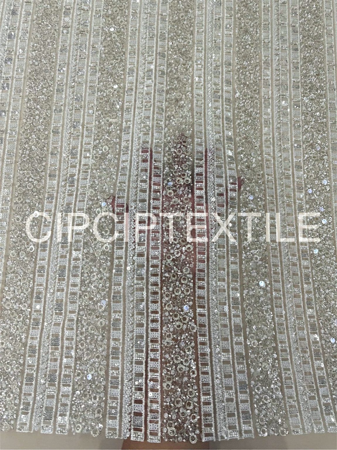 NEW (OFF WHITE) ZANDER EXQUISITE CRYSTAL BEADED LACE