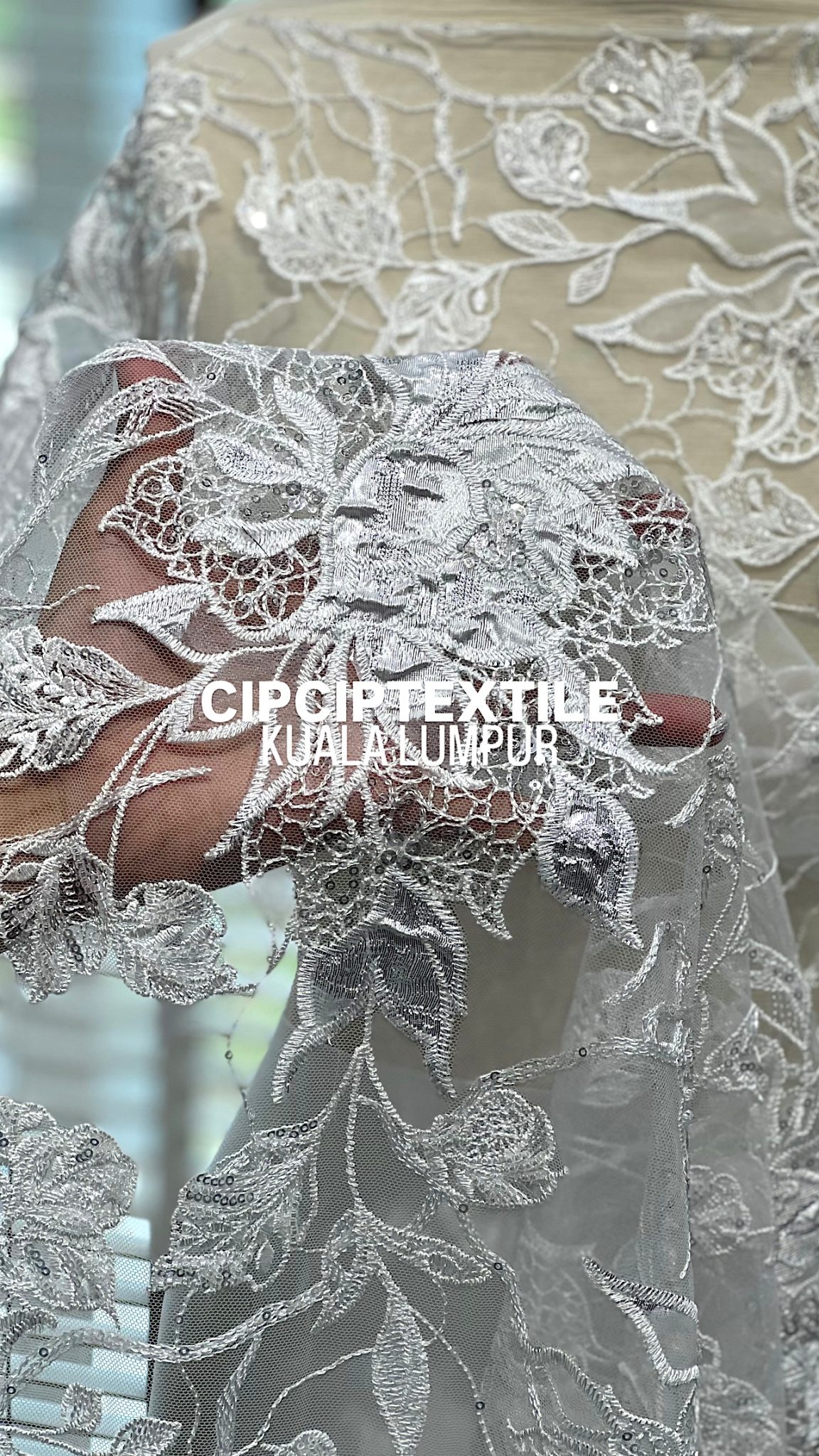 NEW (PEARL WHITE) SYDNEY EXCLUSIVE BROCADE BEADED LACE