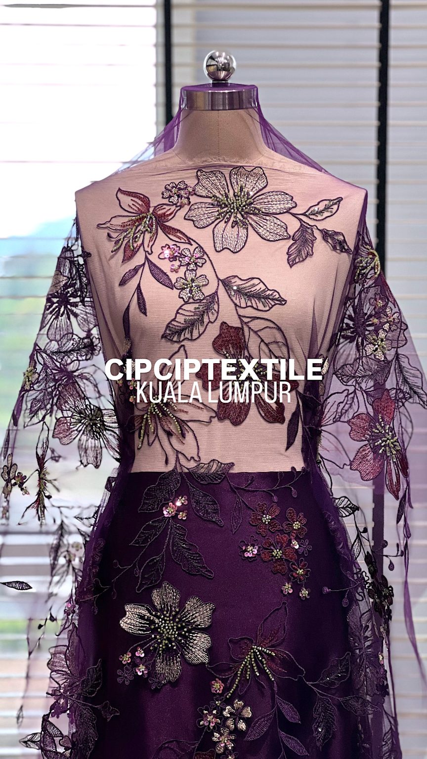 NEW (MIXED PURPLE) CHERRY EXCLUSIVE BEADED LACE