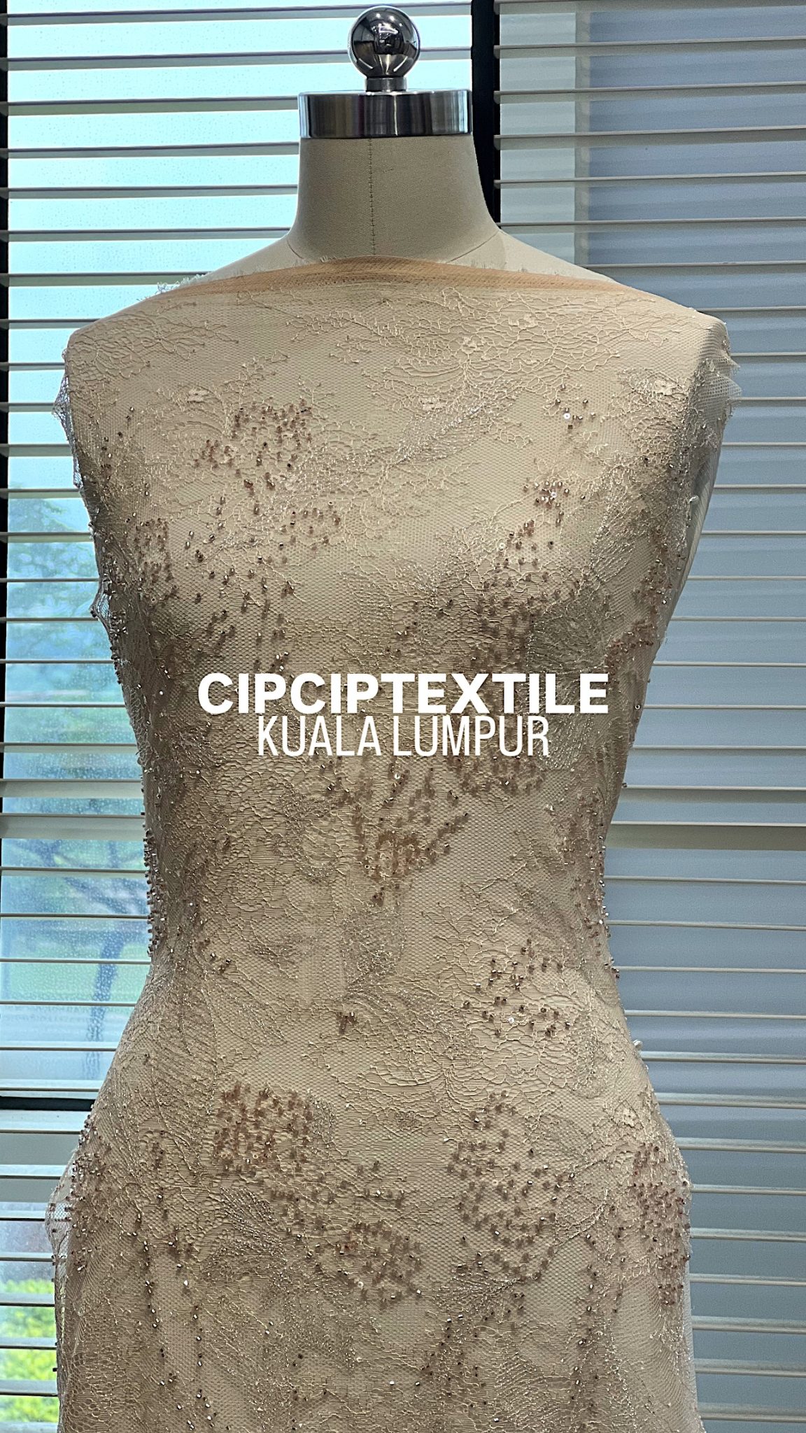 NEW (ROSE GOLD) SERAPHINE FRENCH LACE PREMIUM BEADED